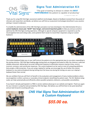 Fillable Online Signs Test Administration Kit Fax Email Print - pdfFiller