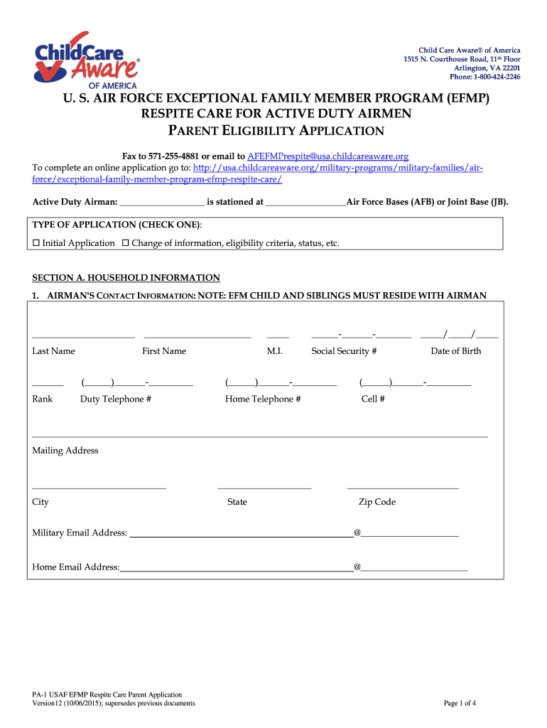 Fillable Online PA-1-USAF-EFMP-Respi - Child Care Aware of America Fax ...