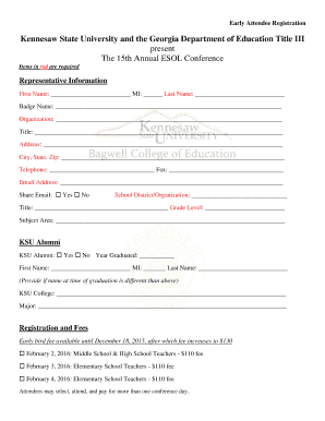 Fillable Online bagwell kennesaw Kennesaw State University and the ...