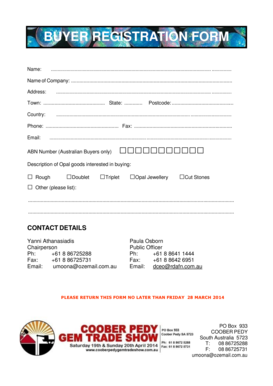 Fillable Online 2012 Buyer Registration Form - Fax Email Print - pdfFiller