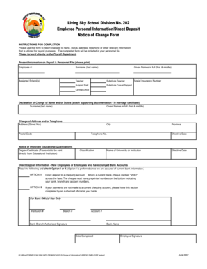 Fillable Online Change of InformationCURRENT EMPLOYEE revised.xls Fax Email Print - pdfFiller