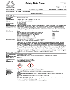 Fillable Online Safety Data Sheet - Chem-Supply Fax Email Print - pdfFiller