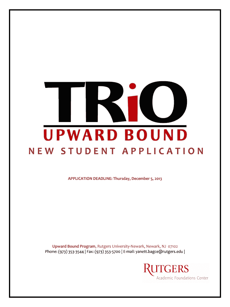 Fillable Online files afc rutgers Upward bound - Academic Foundations ...