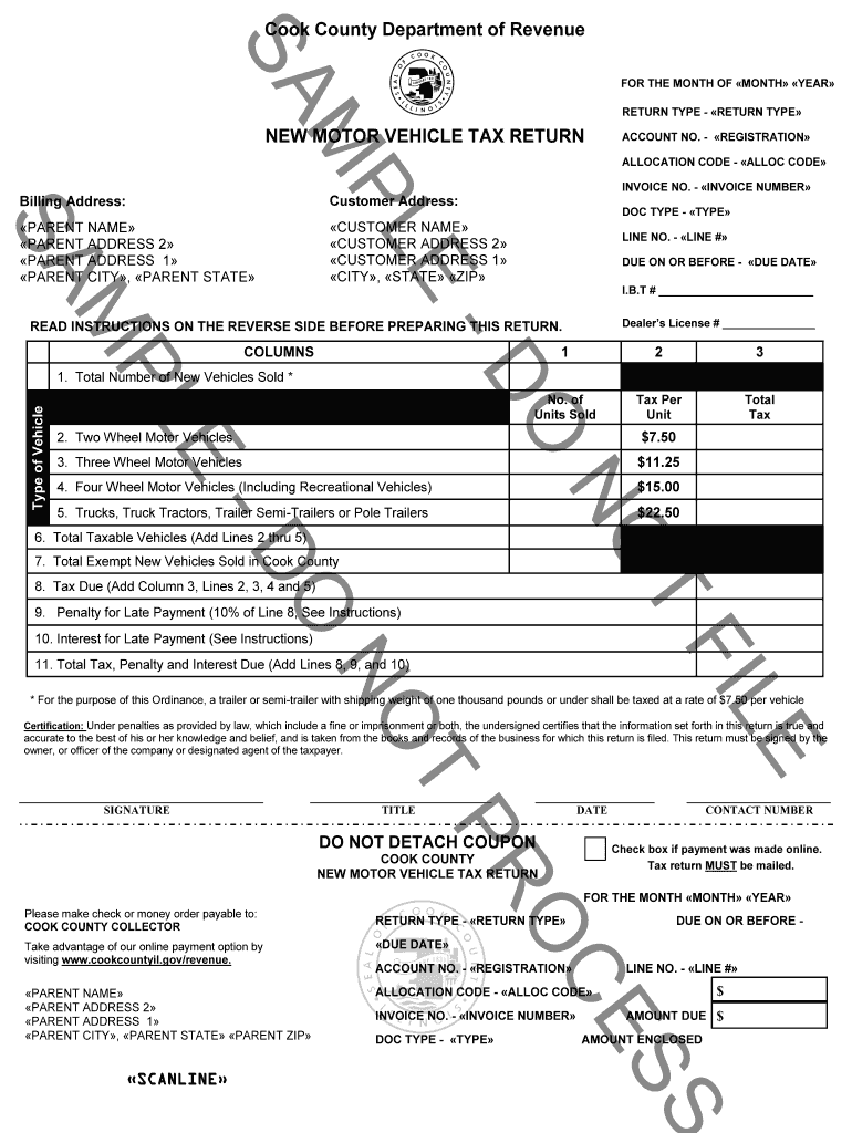 Fillable Online NEW MOTOR VEHICLE TAX RETURN Fax Email Print - pdfFiller