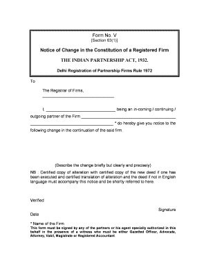 Fillable Online registrationacts Form No V - Telangana Registration ...