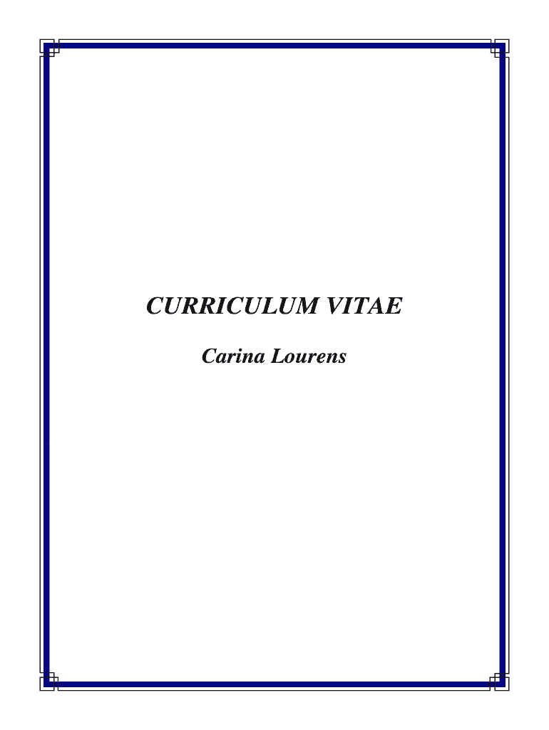 What Is A CV? Curriculum Vitae Definition And Examples ... - Fill and ...
