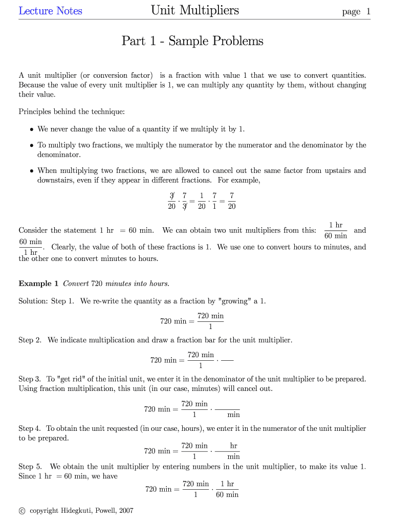 Fillable Online Unit Multipliers Fax Email Print - pdfFiller