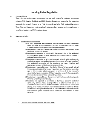 Fillable Online Housing Rules Regulation Fax Email Print - pdfFiller