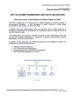 Fillable Online IAPT OUTCOME FRAMEWORK AND DATA COLLECTION Fax Email ...
