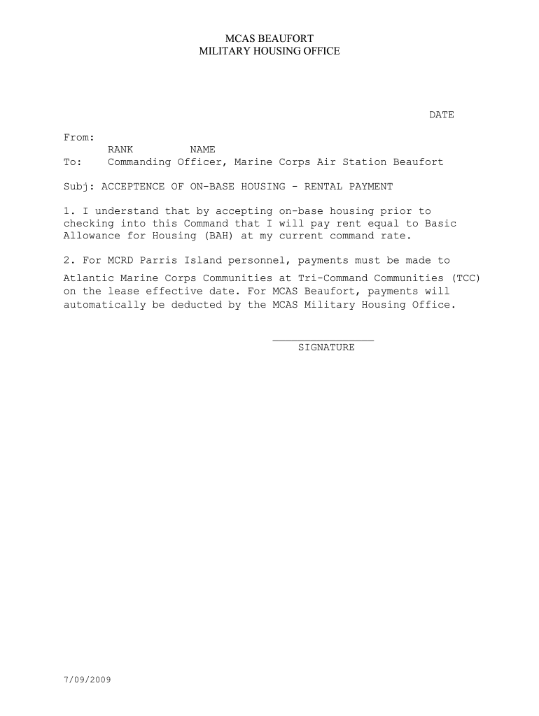 Housing Application Packet Military - Fill and Sign Printable Template ...