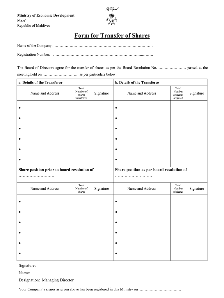 Fillable Online share transfer form english 1doc Fax Email Print ...