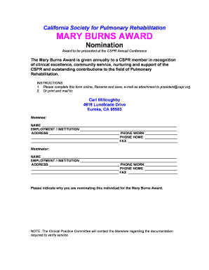 Fillable Online cspr California Society for Pulmonary Rehabilitation ...