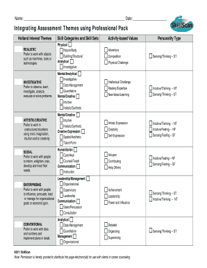 Fillable Online Integrate Assessment Themes - Professional Pack ...
