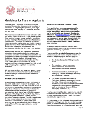 Fillable Online Guidelines for Transfer Applicants Fax Email Print ...