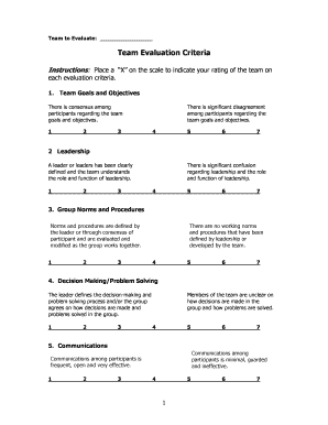 Fillable Online Team to Evaluate: Fax Email Print - pdfFiller