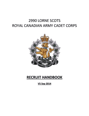Fillable Online miltonarmycadets Cadet Handbook - Army Cadet Corps Fax ...