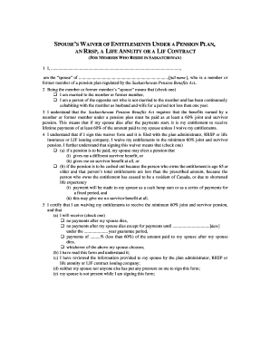 Fillable Online millworkersuniforbenefits Spousal Waiver Form - Saskdoc ...