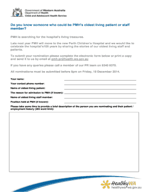 Fillable Online pmh health wa gov Flyer Consumer Template - Department ...