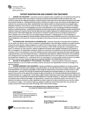 Fillable Online I voluntarily consent to inpatient andor outpatient ...