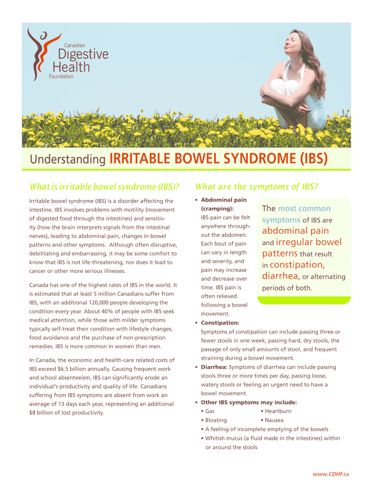 Fillable Online Understanding IRRITABLE BOWEL SYNDROME IBS - Canadian ...