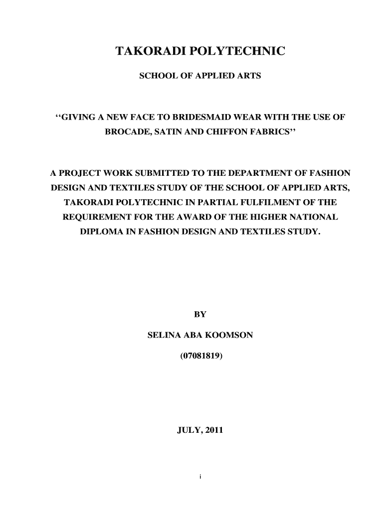 Fillable Online repository tpoly edu TAKORADI POLYTECHNIC SCHOOL OF APPLIED ARTS GIVING A NEW ...