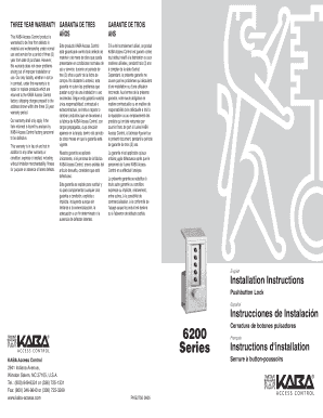 Fillable Online This KABA Access Control product is Fax Email Print ...