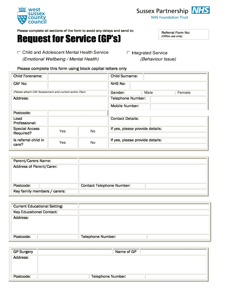 Fillable Online gp westernsussexhospitals nhs 2014-01-17 Request for ...