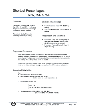 Fillable Online Shortcut Percentages: Fax Email Print - pdfFiller