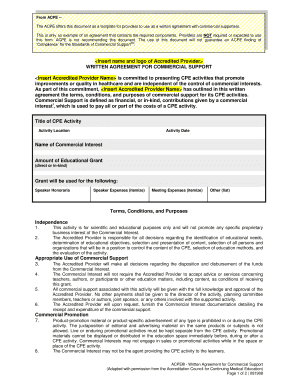 Fillable Online From ACPE The ACPE offers this document as a template ...
