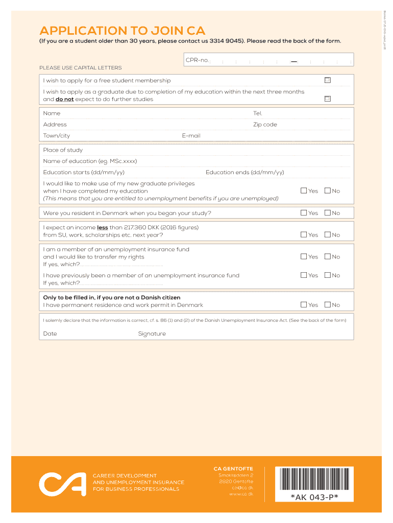 Fillable Online ca APPLICATION TO JOIN CA Fax Email Print - pdfFiller