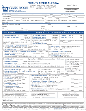 Fillable Online FERTILITY REFERRAL FORM - Glen Rock Medical Pharmacy ...