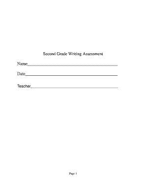 Fillable Online mvsc k12 in Second Grade Writing Assessment Fax Email ...