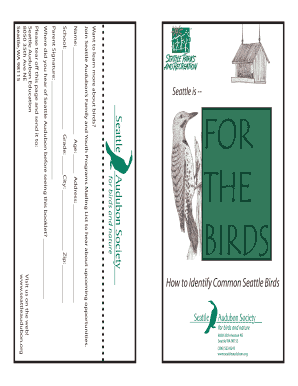 Fillable Online seattleaudubon How to Identify Common Seattle Birds ...