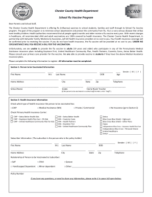 Fillable Online kcsd Chester County Health Department School Flu ...