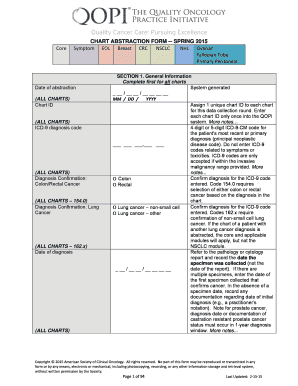 Fillable Online CHART ABSTRACTION FORM SPRING 2015 Fax Email Print ...