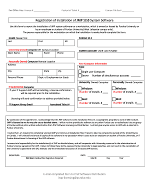 Fillable Online itap purdue SAS JMP Registration - Information ...