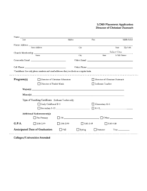 Fillable Online info csp DCO Placement bApplicationb - CSP Home Fax ...