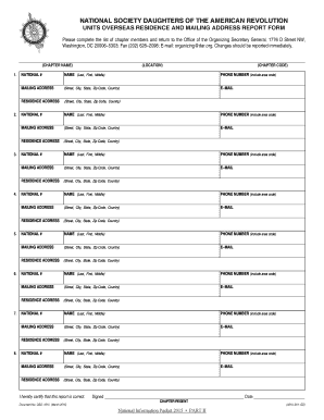 Fillable Online dar uNITS OvErSEAS rESIDENCE AND mAILINg ADDrESS rEPOrT ...