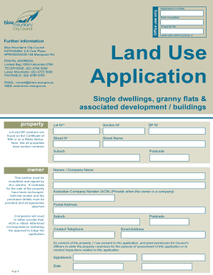 Fillable Online Land Use Application LUA - Blue Mountains City Council ...