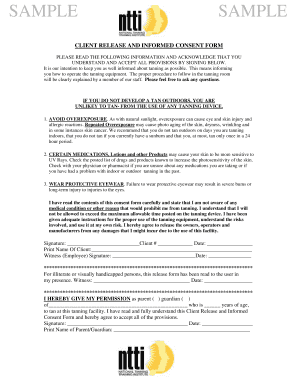 Fillable Online CLIENT RELEASE AND INFORMED CONSENT FORM Fax Email ...