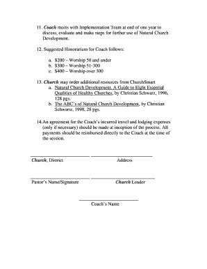 Fillable Online Natural Church Development Covenant Fax Email Print ...