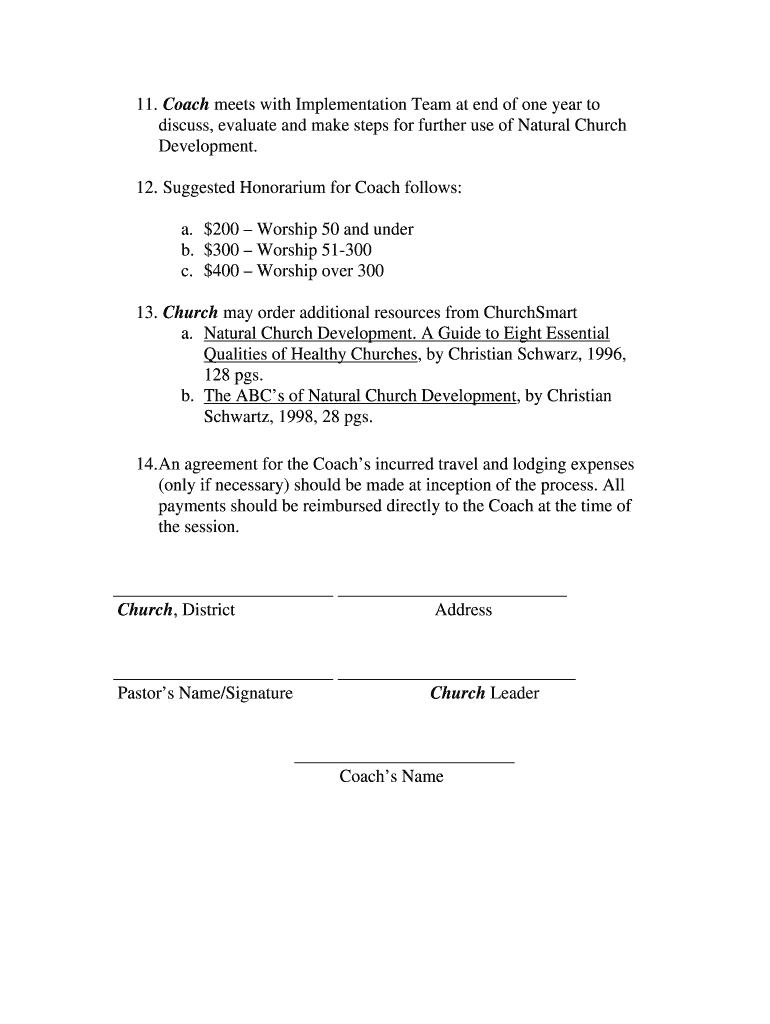 Fillable Online Natural Church Development Covenant Fax Email Print ...