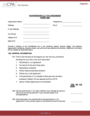 Fillable Online 2015-Form-1065-Partnership-Tax-Return-Organizer Fax ...