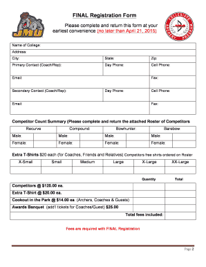 Fillable Online webpoint usarchery FINAL Entry bFormsb and Info - USA ...