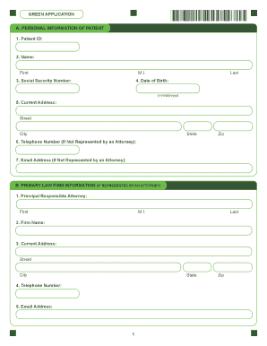 Fillable Online GREEN APPLICATION - Stryker Modular Hip Settlement Fax ...