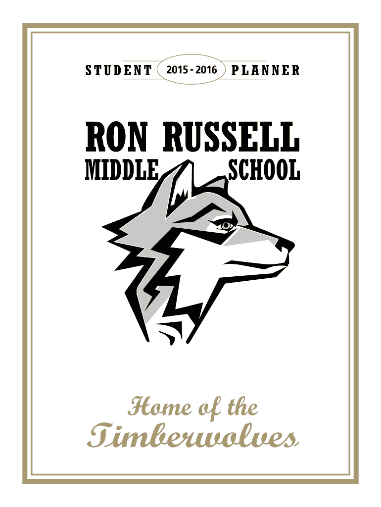 Fillable Online Ron Russell Middle School Student Planner Handbook Fax ...