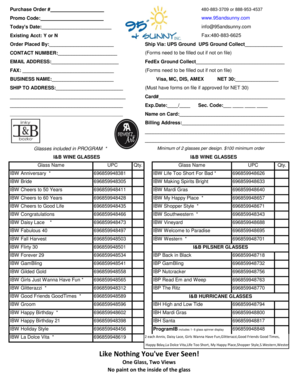 Fillable Online Inky and Bozko Glass Order Form - 95 Sunny Fax Email ...