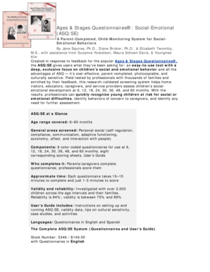 Fillable Online Ages Stages Questionnaires Social-Emotional ASQSE Fax ...