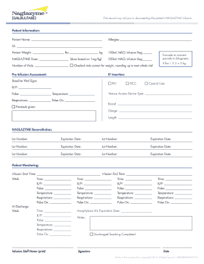 Fillable Online Patient Information Pre-Infusion Assessment IV ...