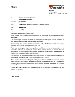 Fillable Online reading ac Year End Memo - University of Reading Fax ...